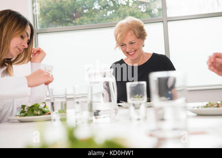 Businesswomen at working lunch in office Stock Photo - Alamy