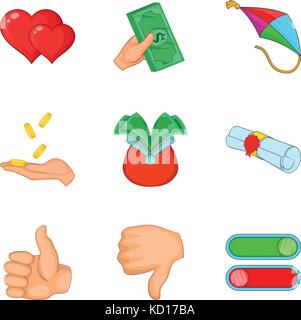 Customer loyalty icons set cartoon vector. Loyalty program and customer ...