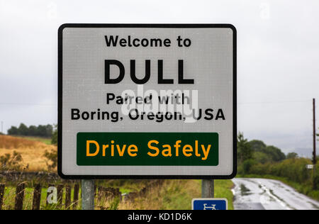 Road Sign for Dull, Perth and Kinross Perthshire Scotland Stock Photo ...