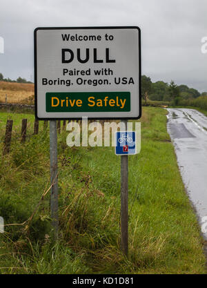 Road Sign for Dull, Perth and Kinross Perthshire Scotland Stock Photo ...