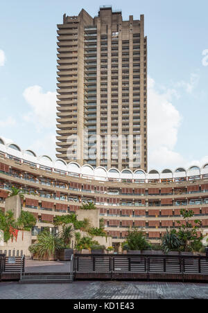 Concrete and glass brutalist architecture in the city centre of ...