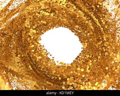 golden coins swarm. isolated on white. 3d illustration Stock Photo - Alamy