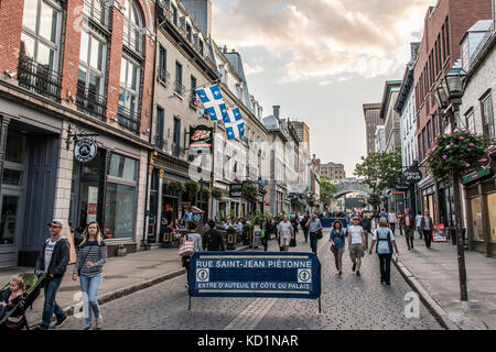 Quebec City Canada 13.09.2017 People in the Lower Town Old Quebec Stock ...
