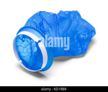 Blue plastic vomit bag isolated on white background Stock Photo - Alamy