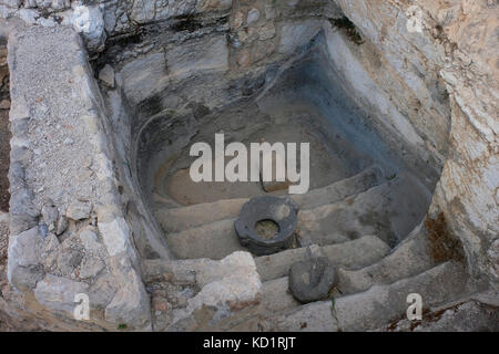A Mikveh (Jewish ritual bath) from the Second Temple period, at the ...