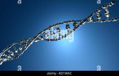 Image of dna strands on blue background Stock Photo - Alamy