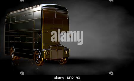 3d rendering of a golden bus on a dark background Stock Photo - Alamy