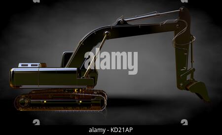 3d rendering of a golden digger on a dark background Stock Photo - Alamy