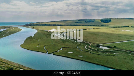 Aerial view of Cuckmere river East Sussex, England Stock Photo - Alamy