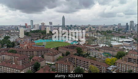Aerial view of The Oval, cricket ground in Kennington, London, England ...