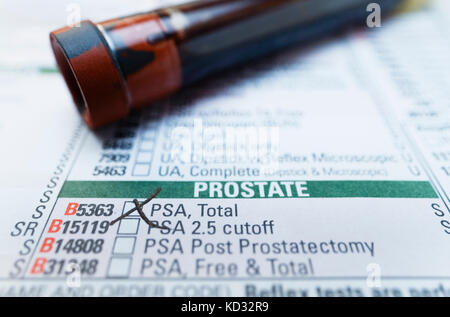 Prostate specific antigen PSA blood culture sample collection tube ...