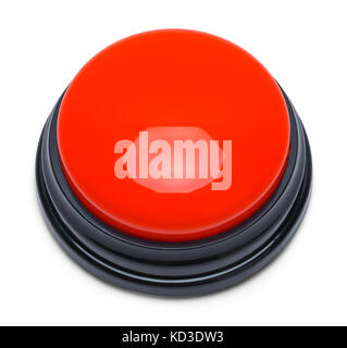 Large Red Push Button Isolated on a White Background Stock Photo - Alamy