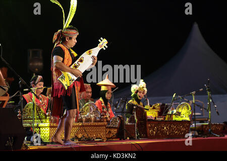 Sarawak Native band playing traditional musical instrument in Malaysia ...