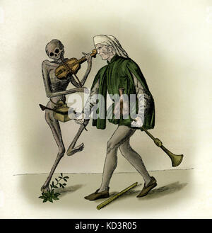 Dance of Death / Totentanz - detail of the memento mori mural painted ...