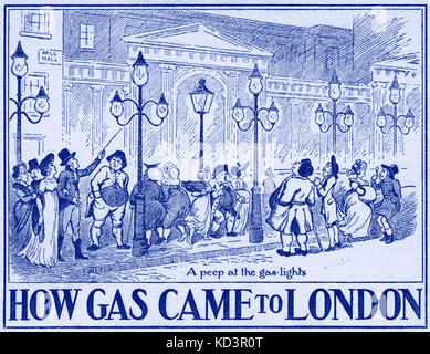 19th century drawing of a Gas street lamp; London; 1851 Stock Photo ...