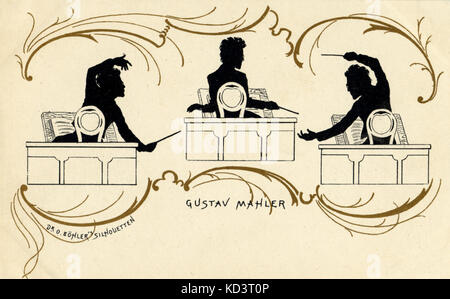MAHLER, Gustav conducting - silhouette by Bohler Austrian composer and ...