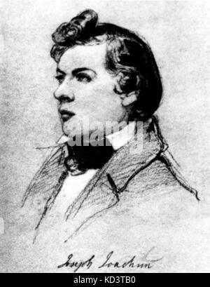 Joseph Joachim - portrait of the young Hungarian (Germanized) violinist, composer and conductor ...