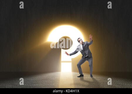 Businessman facing difficult choice dilemma Stock Photo - Alamy