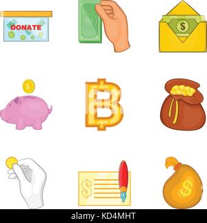 Cash accumulation icons set, cartoon style Stock Vector Image & Art - Alamy
