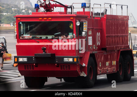 Red airport fire engine, emergency vehicle Stock Photo - Alamy
