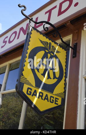Vintage AA automobile association Old Metal Garage Sign Stock Photo - Alamy