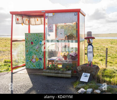 Bobby's bus stop - an unusual tourist attraction in Unst, Shetland ...