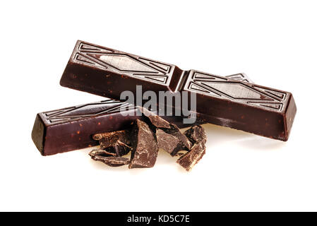 Dark chocolate bar isolated on a white background Stock Photo - Alamy