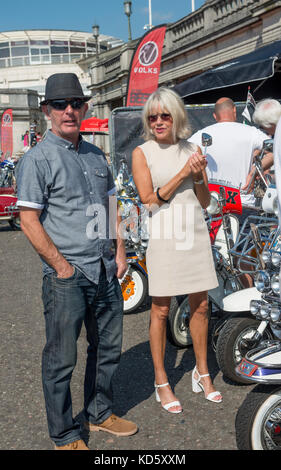 Mods outside Volks Club on Madeira Drive Brighton at the August Bank ...