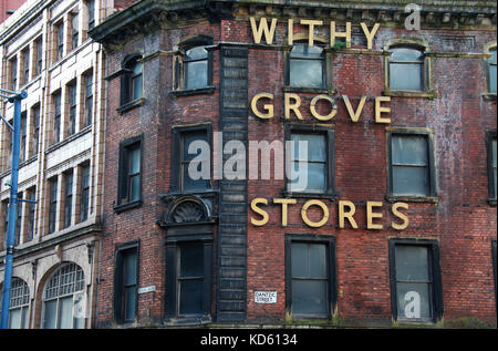 The old withy Grove Stores victorian building in Shudehill Manchester ...