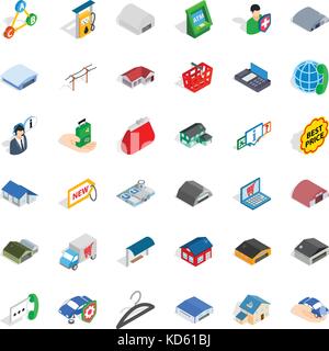 New price icons set isometric vector. Sale discount. New deal Stock ...
