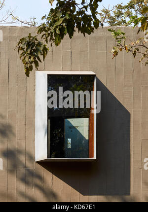 Protruding window frame. House on a stream, Alibaug, India. Architect ...