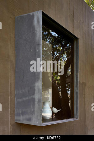 Protruding window frame. House on a stream, Alibaug, India. Architect ...