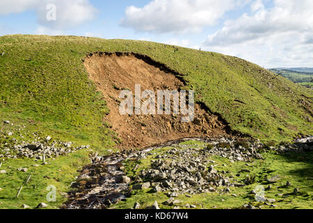 Landslip caused by a stream undercutting a steep slope, Holwick, North ...