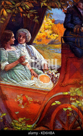 Wolfgang Amadeus Mozart with his wife Constanze on their honeymoon ...