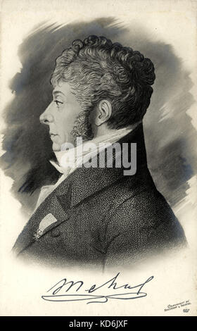 A portrait of Étienne Nicolas Méhul, a French composer from the 1800s ...