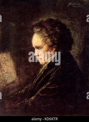 Painting of Ludwig van Beethoven (1770-1827) a German composer and ...