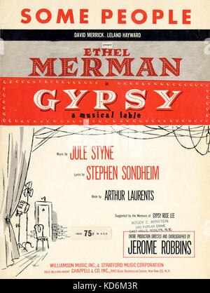 Gypsy - a musical fable score cover - lyrics by Stephen Sondheim ...