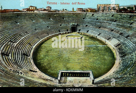 Inside view of Arena di Verona, an ancient Roman amphitheatre in Verona ...