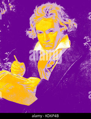 Painting of Ludwig van Beethoven (1770-1827) a German composer and ...