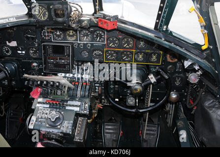 World War 2 era bomber cockpit interior view Stock Photo - Alamy