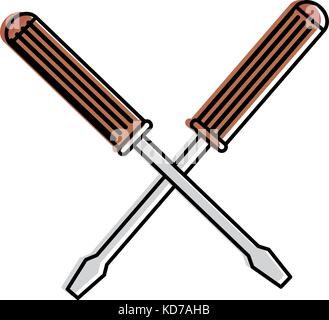 Screwdrivers tools crossed symbol isolated Stock Vector Image & Art - Alamy
