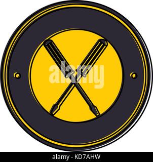 Screwdrivers tools crossed symbol isolated Stock Vector Image & Art - Alamy