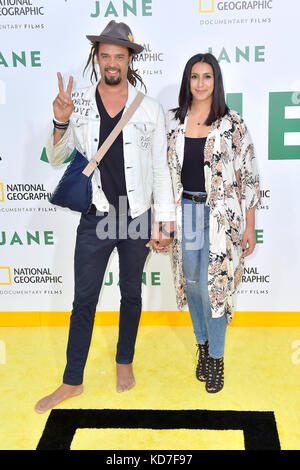 Michael Franti and his wife Sara Agah Franti attend the premiere of ...
