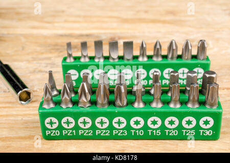 Assortment of magnetic screwdriver insert tips Stock Photo - Alamy