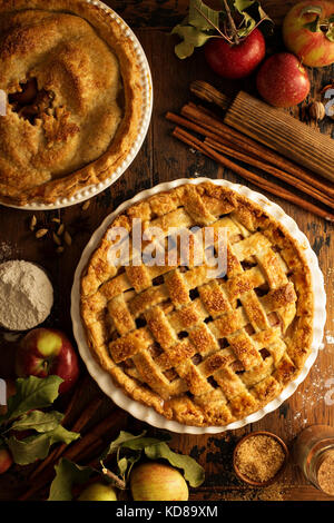 A closeup shot of a plate with a homemade sweet apple turnover pastry ...