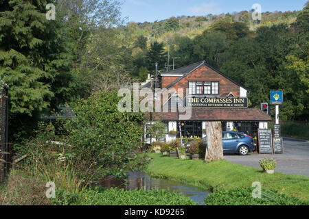 The pretty village of Gomshall in the Surrey Hills AONB, UK Stock Photo ...