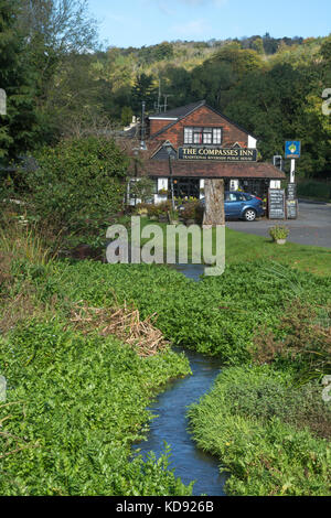 The pretty village of Gomshall in the Surrey Hills AONB, UK Stock Photo ...