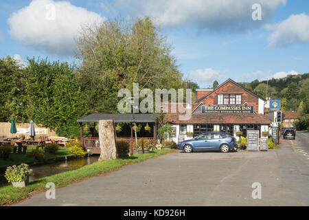 The pretty village of Gomshall in the Surrey Hills AONB, UK Stock Photo ...