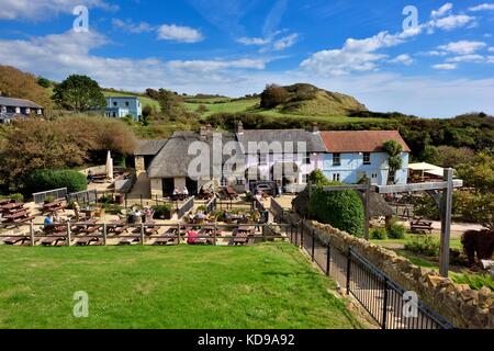 The Smugglers Inn pub at Osmington Mills, Weymouth Dorset England UK ...