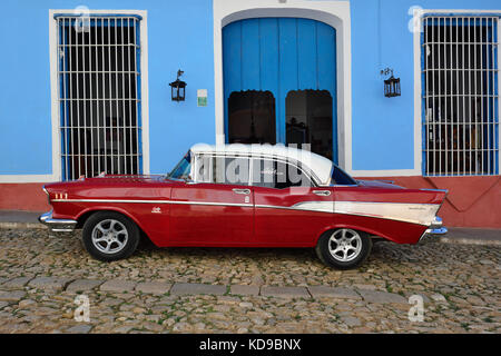 TRINIDAD, CUBA - 08 NOVEMBER 2016: Classical old chevrolet on the Cuban ...